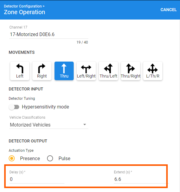Delay and extend detection in Miovision One
